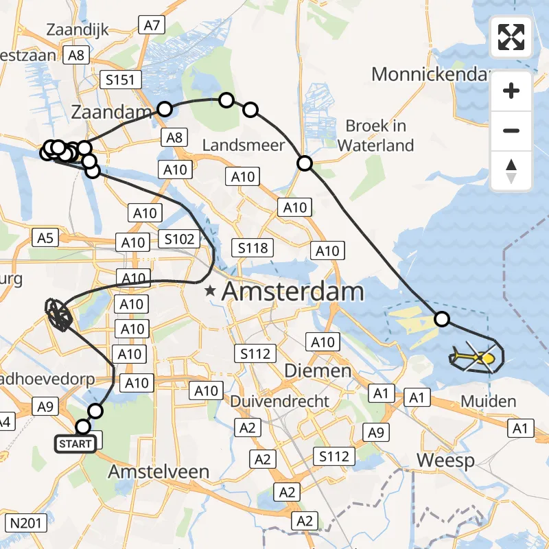 Politieheli naar Muiden, Vecht | 22 december 2025 13:00 | TraumaRadar.nl